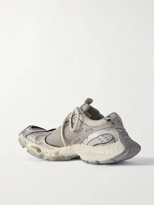 Balenciaga Stapler Distressed Sneakers - Neutrals
