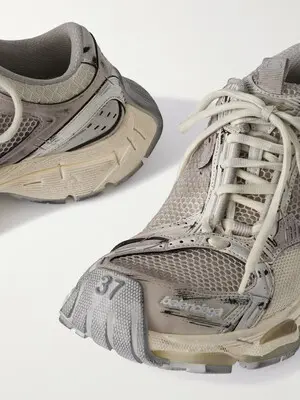 Balenciaga Stapler Distressed Sneakers - Neutrals