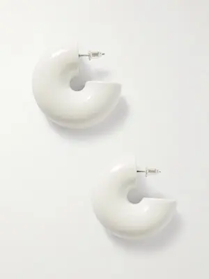 UNCOMMON MATTERS Beam Wood Hoop Earrings - White