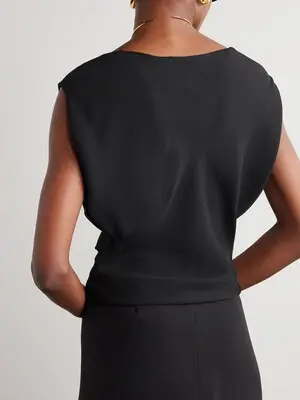 Loro Piana Cristyn Gathered Silk Crepe De Chine Top