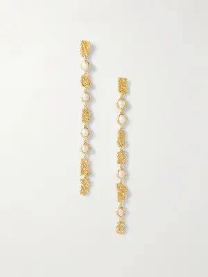 Pacharee Moss Deco -plated Pearl Earrings