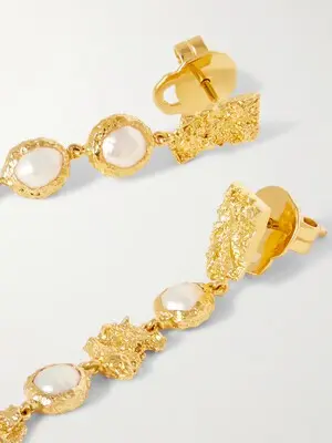 Pacharee Moss Deco -plated Pearl Earrings