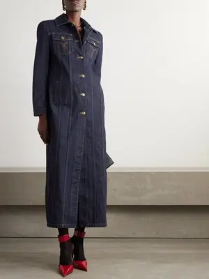 Versace Paneled Denim Coat