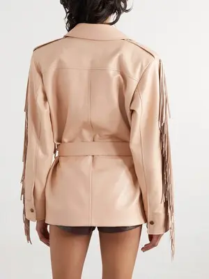 Chloé Belted Fringed Leather Jacket