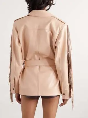 Chloé Belted Fringed Leather Jacket