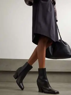 Loewe Onda Leather Ankle Boots