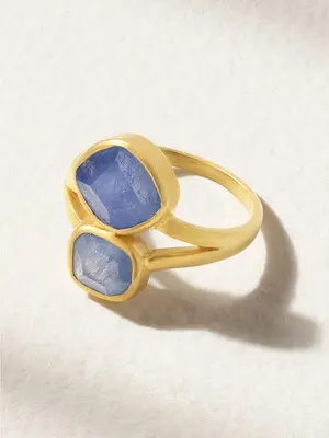 PIPPA SMALL 18-karat Gold Stacked Ring - Blue