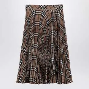 Burberry Check Pattern Pleated Skirt