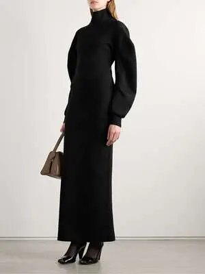 Khaite Storm Turtleneck Midi Dress - Black