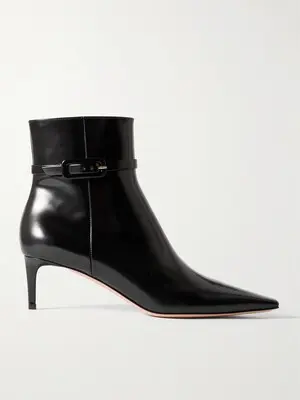 GIANVITO ROSSI Tokio 55 Leather Ankle Boots - Black