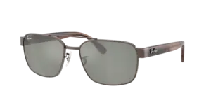 Ray-ban Full Rim Sunglasses - Green Mirror Silver