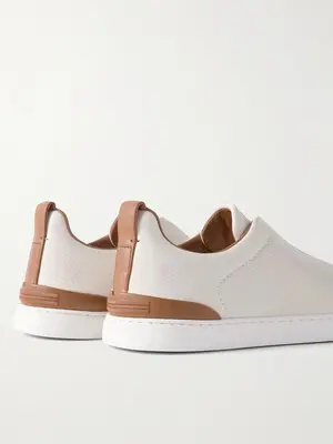 Zegna Triple Stitch™ Deerskin Slip-on Sneakers - White