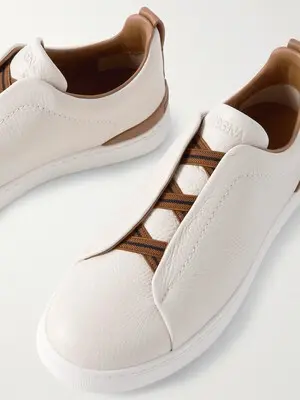 Zegna Triple Stitch™ Deerskin Slip-on Sneakers - White