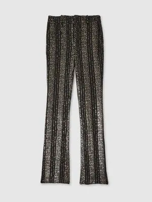 Halston Striped Sequin Trousers