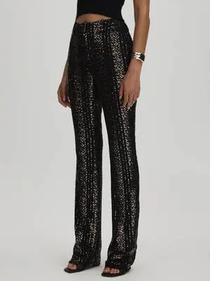 Halston Striped Sequin Trousers