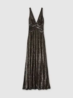 Halston Esra Sequin Maxi Dress