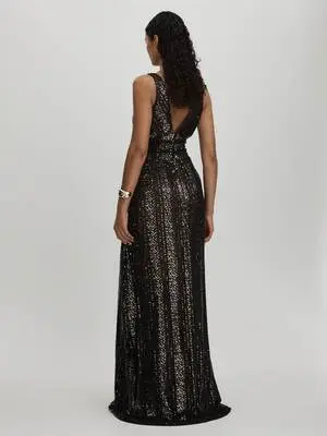 Halston Esra Sequin Maxi Dress