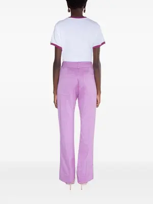 Isolda Isolda Cumaru Straight Trousers Lilás