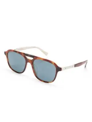Brunello Cucinelli Tortoiseshell Wayfarer-frame Sunglasses - Brown