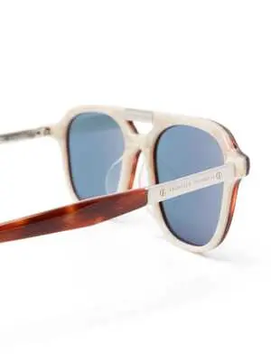 Brunello Cucinelli Tortoiseshell Wayfarer-frame Sunglasses