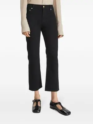 Tory Burch Cropped Flared Jeans - Black