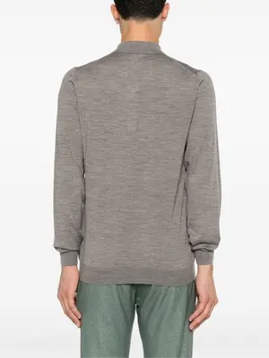 Fedeli Fine-knit Polo Shirt - Grey