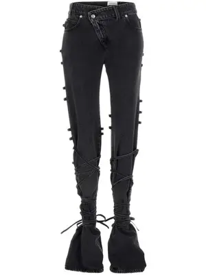 Alexander McQueen Tied Jeans - Black