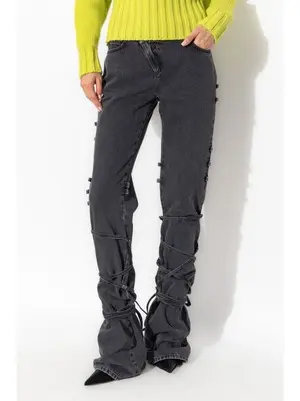 Alexander McQueen Tied Jeans - Black