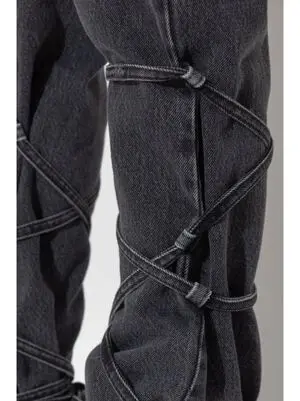 Alexander McQueen Tied Jeans - Black