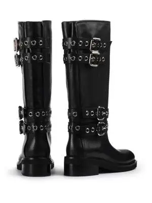 LE SILLA Harley Buckled Leather Boots