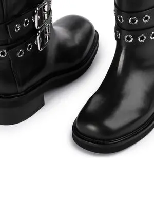 LE SILLA Harley Buckled Leather Boots