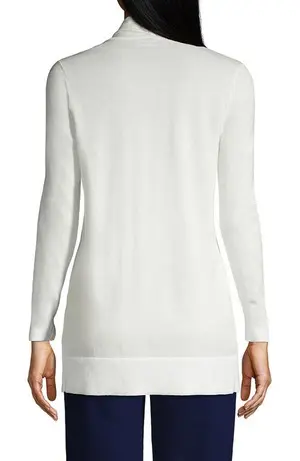 LANDS' END Long Sleeve Open Cardigan Sweater - Ivory
