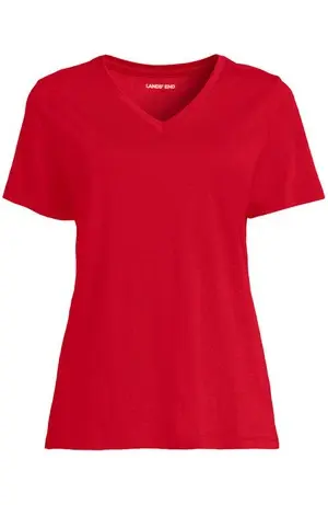 LANDS' END Relaxed Supima Cotton T-shirt - Compass Red