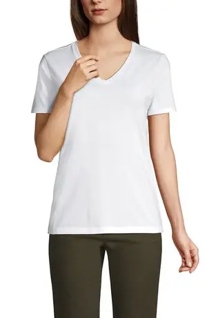 LANDS' END LANDS' END Relaxed Supima Cotton T-Shirt White