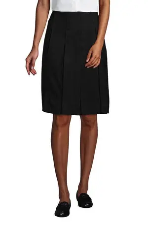 LANDS' END Box Pleat Skirt - Black