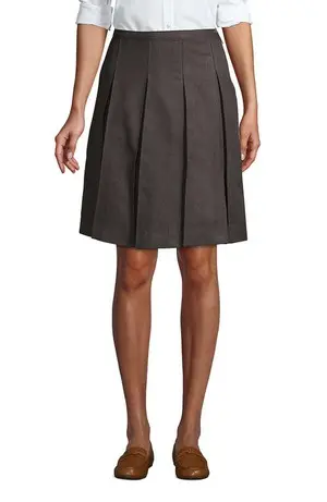 LANDS' END Box Pleat Skirt - Gray
