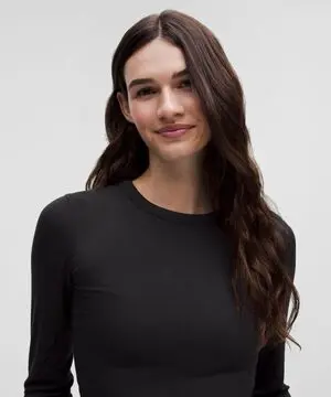 Lululemon Hold Tight Straight-hem Cropped Long-sleeve Shirt - Black