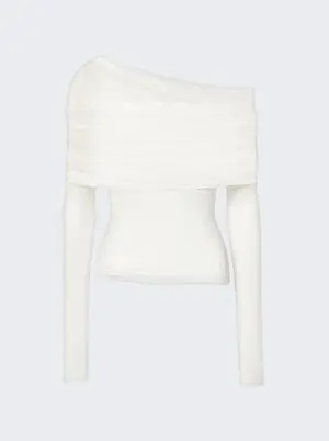 Christopher Esber Sonora Veiled Long Sleeve Top - White