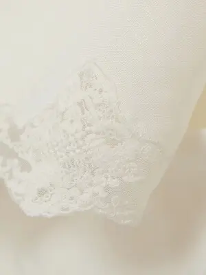 Rixo Crystal Lace-trimmed Linen-blend Midi Skirt - Neutrals