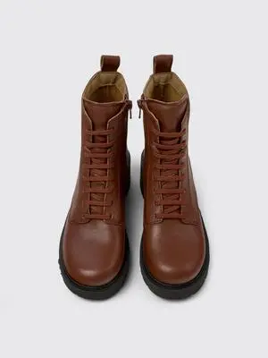 Camper Lace-up Leather Boots - Red