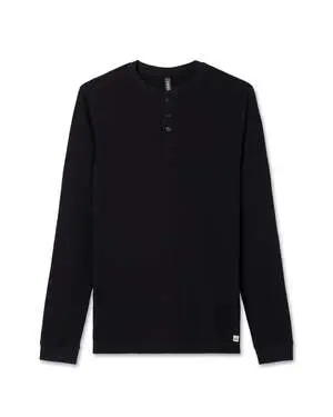 Vuori Waffle Henley Shirt Black
