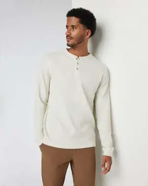 Vuori Waffle Henley - Bone