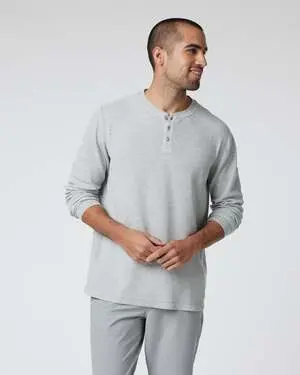 Vuori Waffle Henley - Light Heather Grey