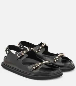 Valentino Garavani Rockstud Leather Flat Sandals