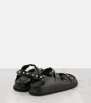 Valentino Garavani Rockstud Leather Flat Sandals