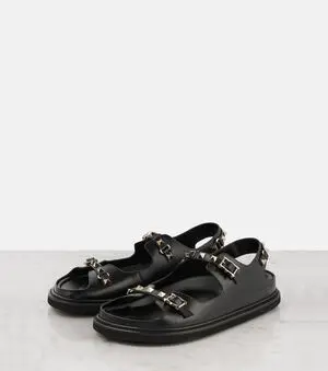 Valentino Garavani Rockstud Leather Flat Sandals