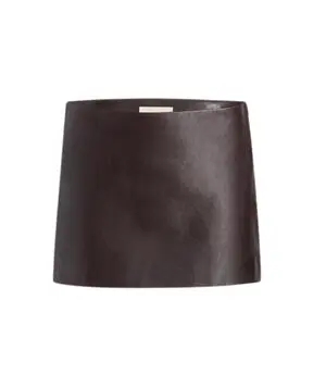 Khaite Jett Striped Miniskirt Dark Brown