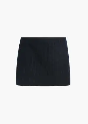 Khaite Jett Striped Miniskirt Dark Navy