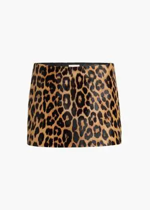 Khaite Jett Striped Miniskirt Leopard