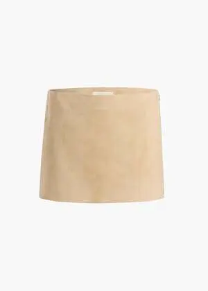 Khaite Jett Striped Miniskirt Sand